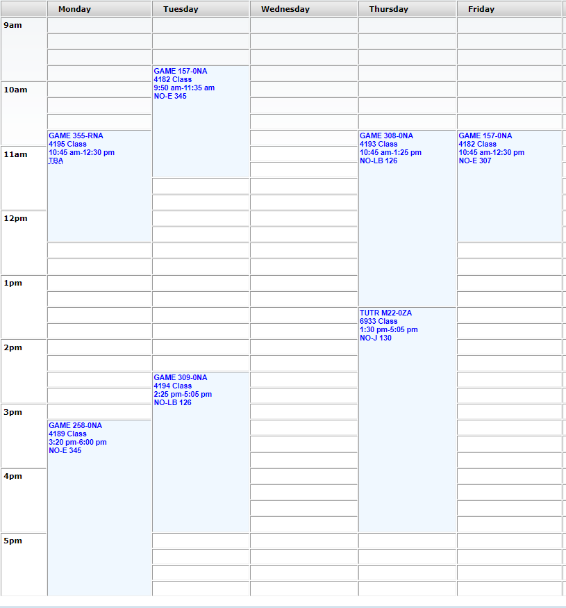 Scott's Schedule